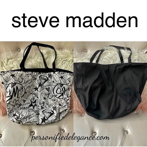 Steve Madden | Bags | New Steve Madden Ashton Black White Doddle Print ...